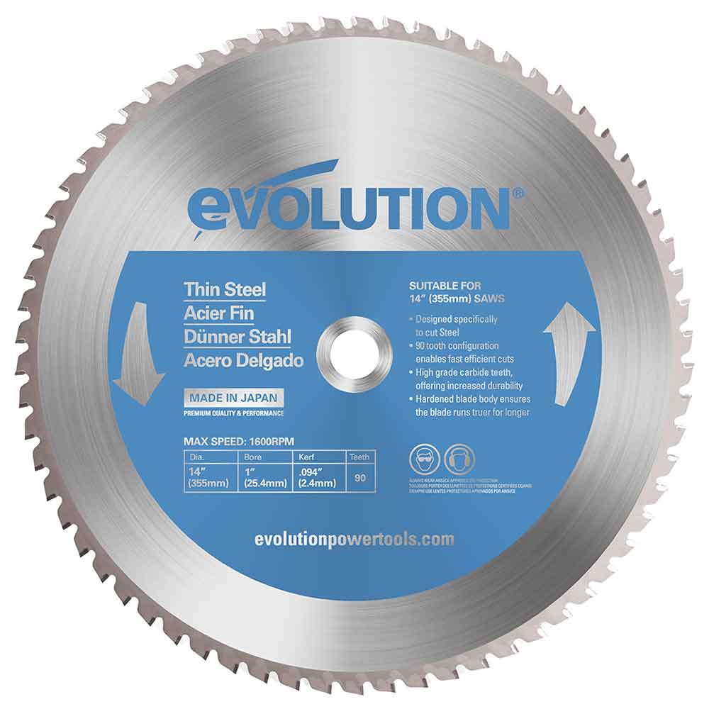 Tarcza TCT do cięcia cienkiej stali Evolution 355 mm 90T — Evolution ...
